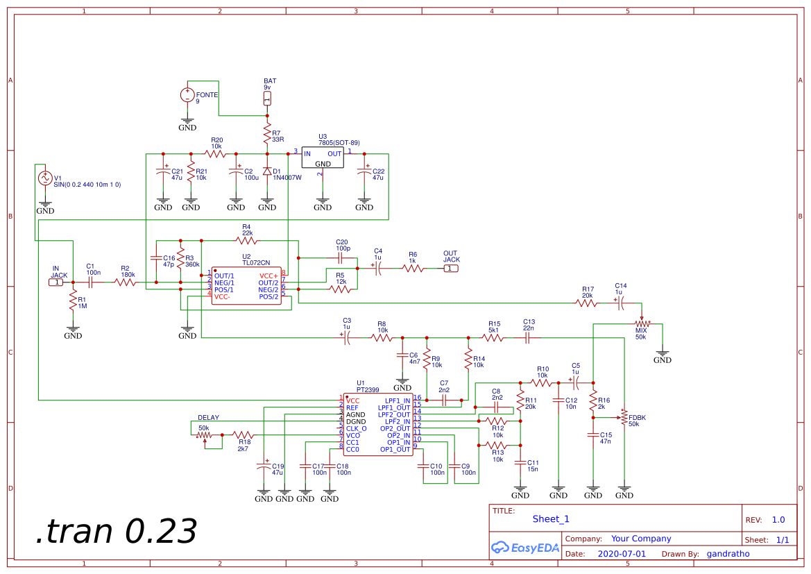 Delay PT2399 - OSHWLab