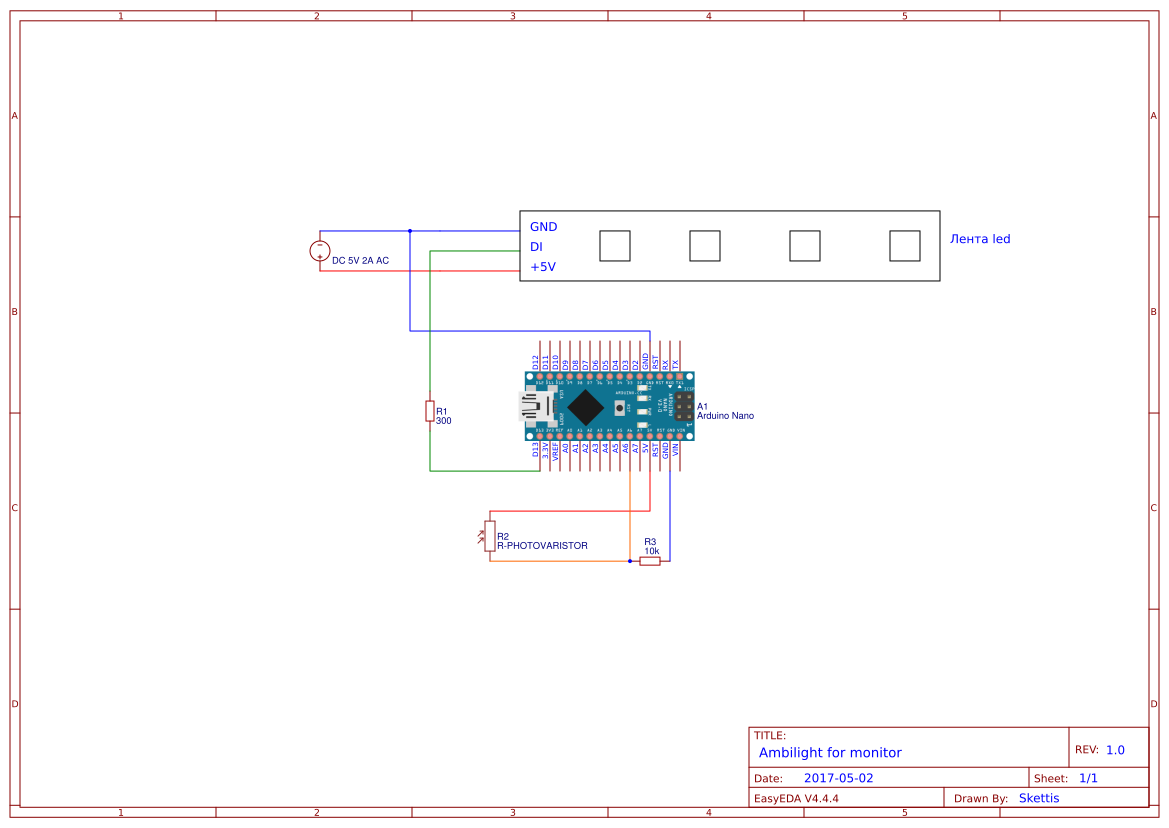 Ambilight for monitor - EasyEDA open source hardware lab