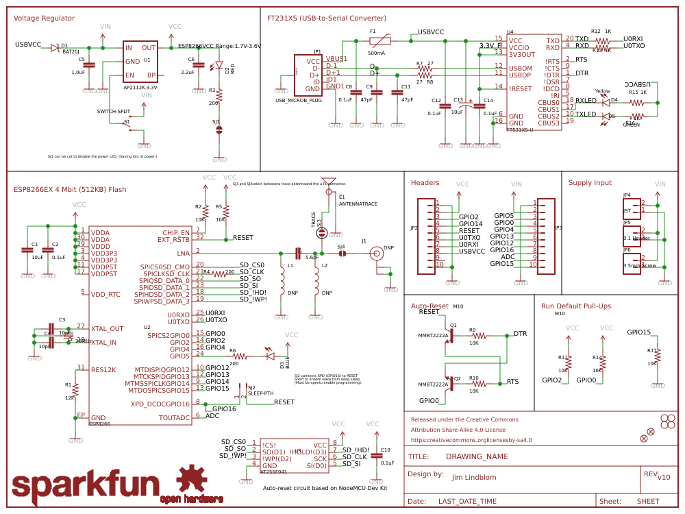 Sparkfun esp8266 dev board - OSHWLab