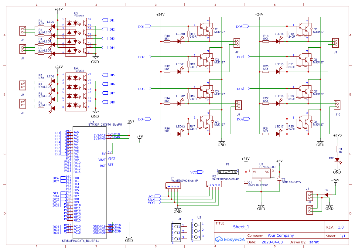 STM-I2C-8DI8DO - Platform for creating and sharing projects - OSHWLab