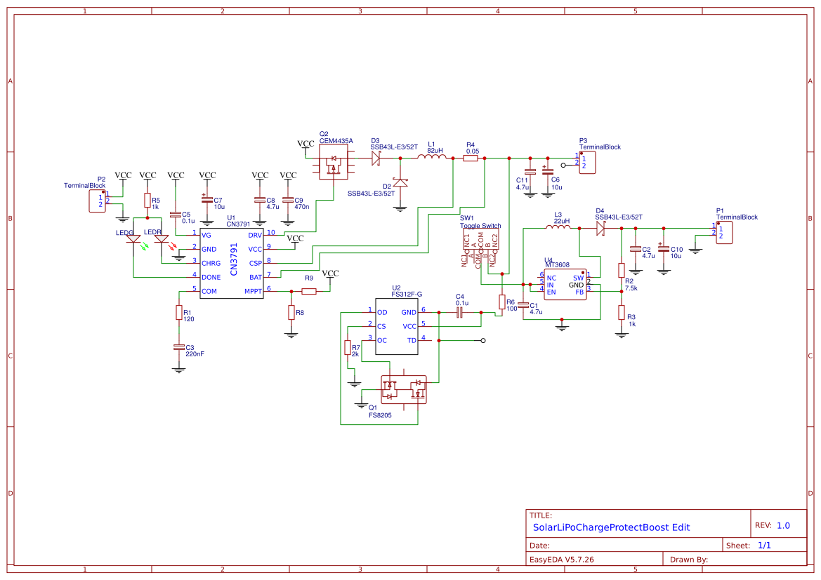Li-Battery Charge Board - EasyEDA open source hardware lab