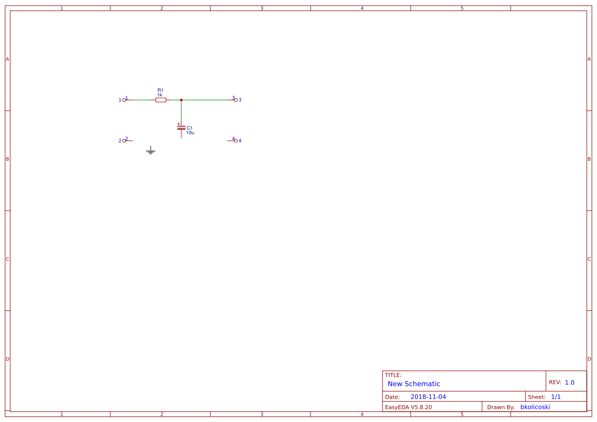 Low pass RC filter for 1602 LCD contrast adjustment - EasyEDA open source hardware lab
