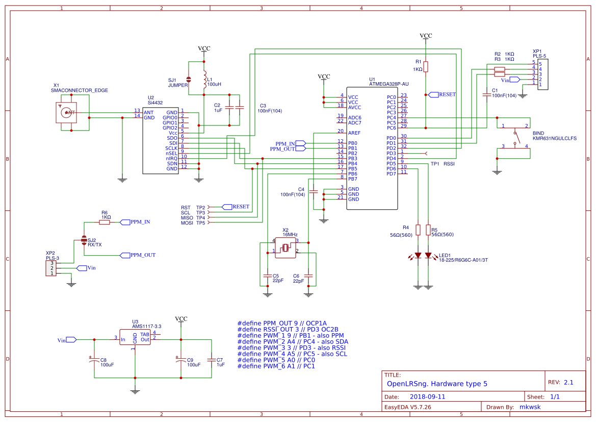 OpenLRSng SI4432 - EasyEDA open source hardware lab