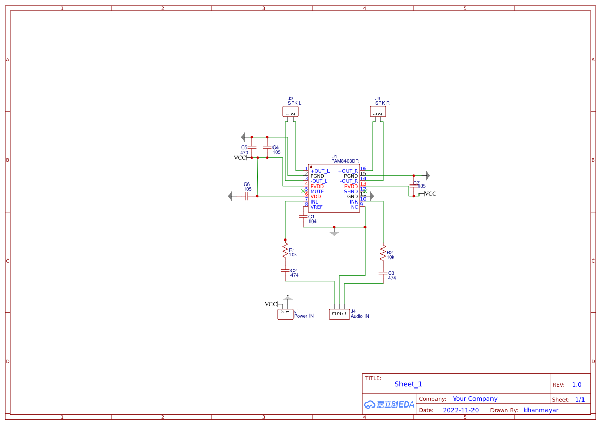 PAM8403 AMPLIFIER - EasyEDA open source hardware lab
