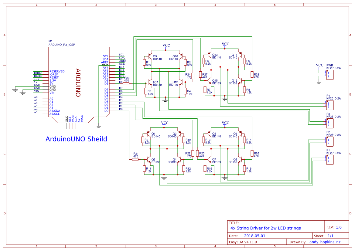 4x 2 Channel Driver for 2-Wire Xmas Lights - EasyEDA open source ...