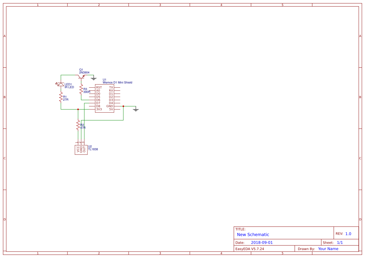 Wemos D1 Mini IR Sender/Receiver - OSHWLab