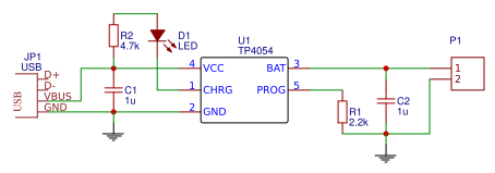 TP4054充电线 - EasyEDA open source hardware lab