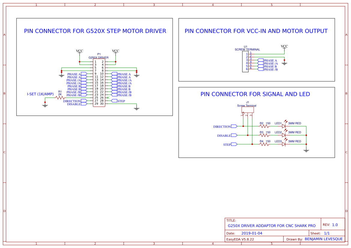 G250X STEP MOTOR DRIVER FOR ARDUINO INTERFACE - OSHWLab