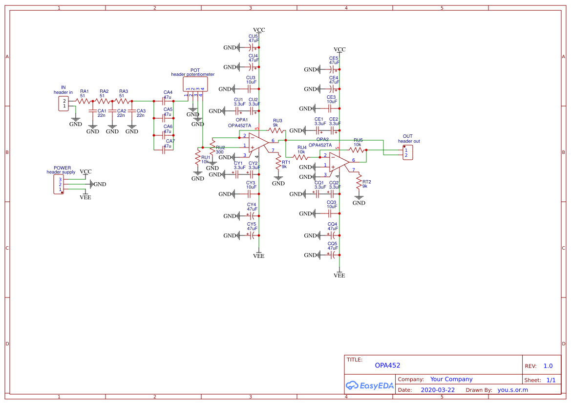 High Voltage Amplifier - EasyEDA open source hardware lab