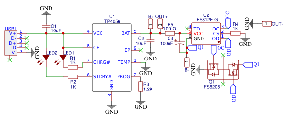 Single Cell Li-Po/ Li-Ion BMS v.1 - OSHWLab