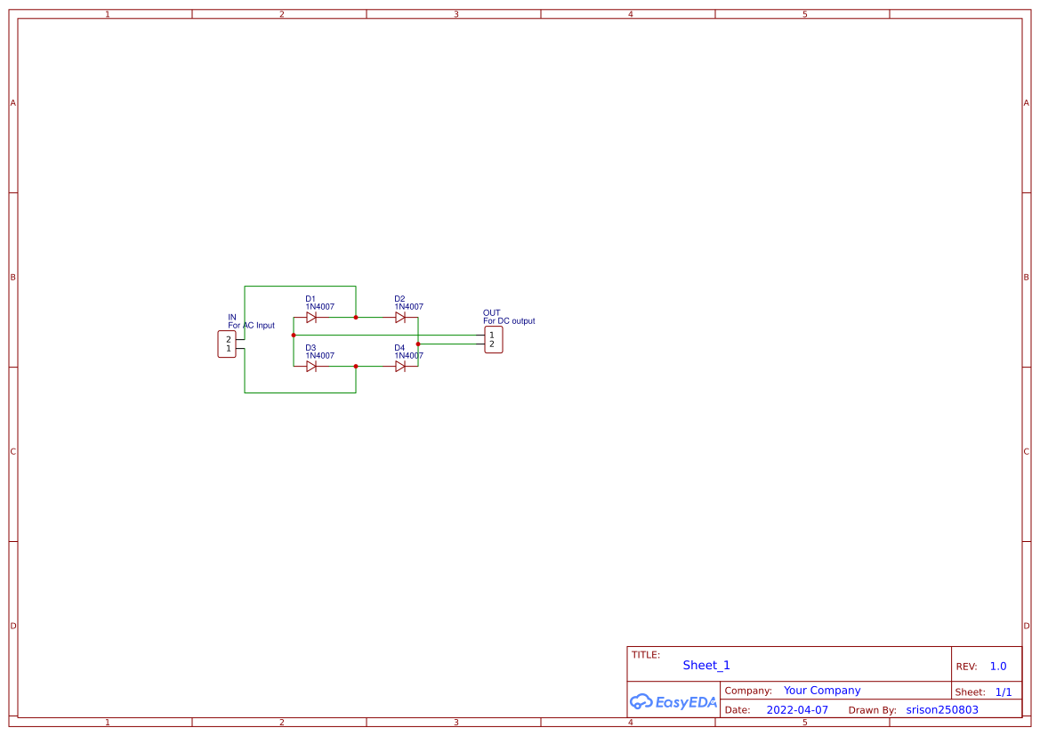Full Wave Rectifier - EasyEDA open source hardware lab
