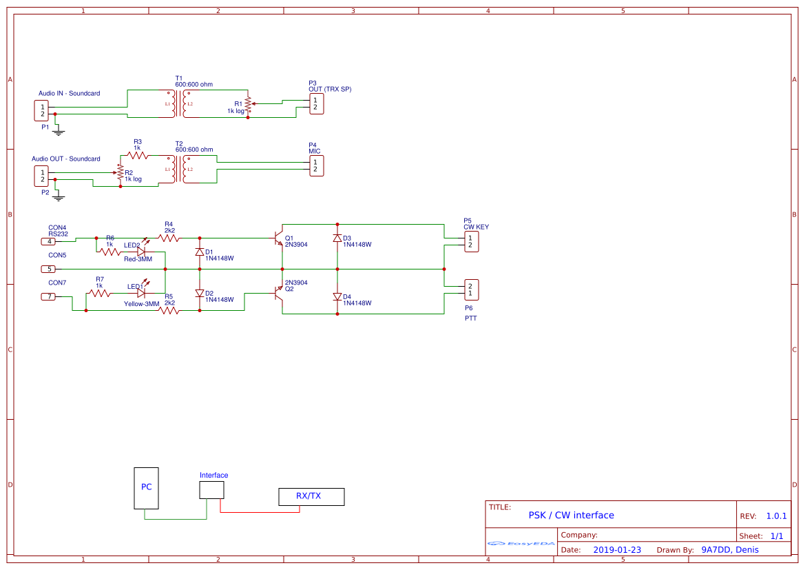 CW_PSK interface - EasyEDA open source hardware lab
