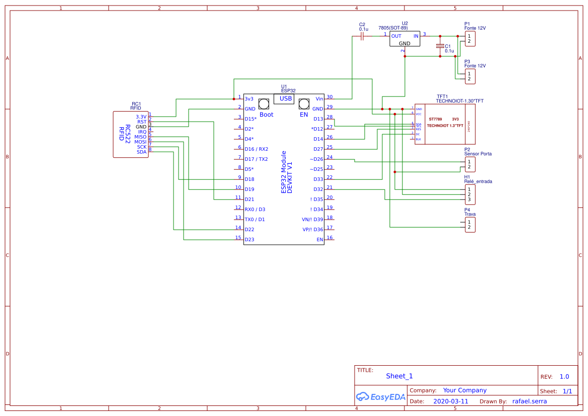 Porta_RFID_ESP32 - EasyEDA open source hardware lab