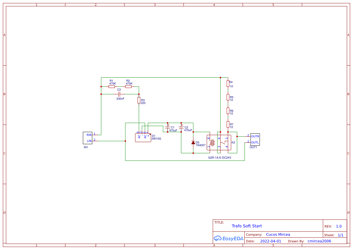 Trafo Soft Start - EasyEDA open source hardware lab
