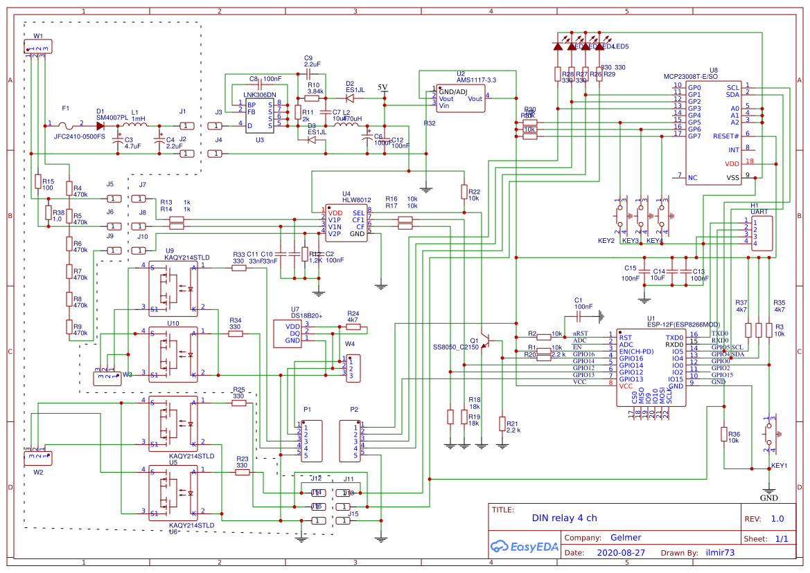 DIN Relay pow v2 - OSHWLab