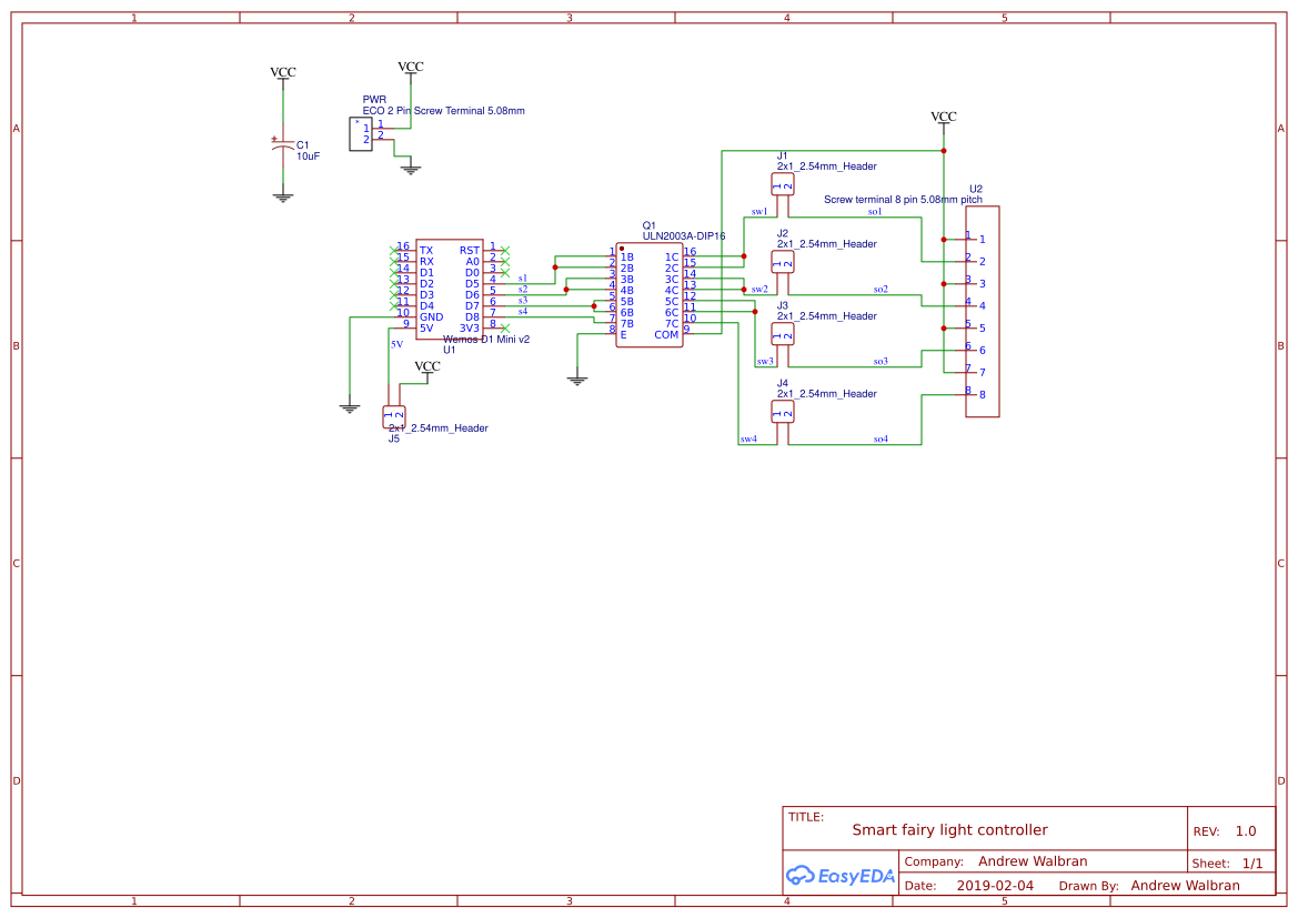 Fairy light controller - OSHWLab