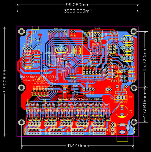 Multi-channel LED controller, 12V 1A per channel, 1500Hz PWM, RS485 ...