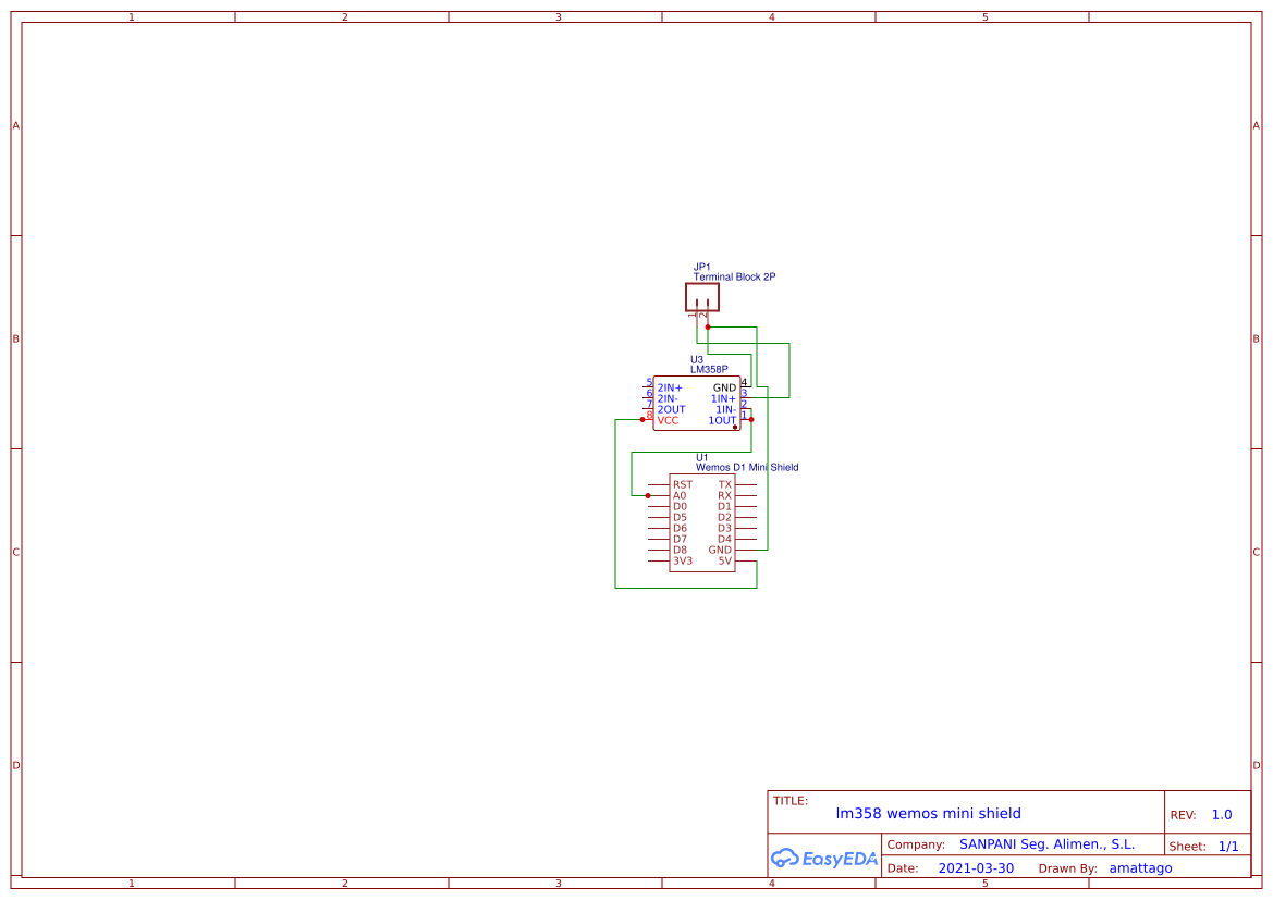 lm358 wemos mini shield - OSHWLab