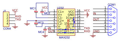 A simple RS232 Serial Communication Schematic - OSHWLab