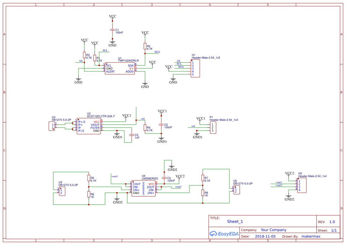 Temp Sensor Breakout - EasyEDA open source hardware lab