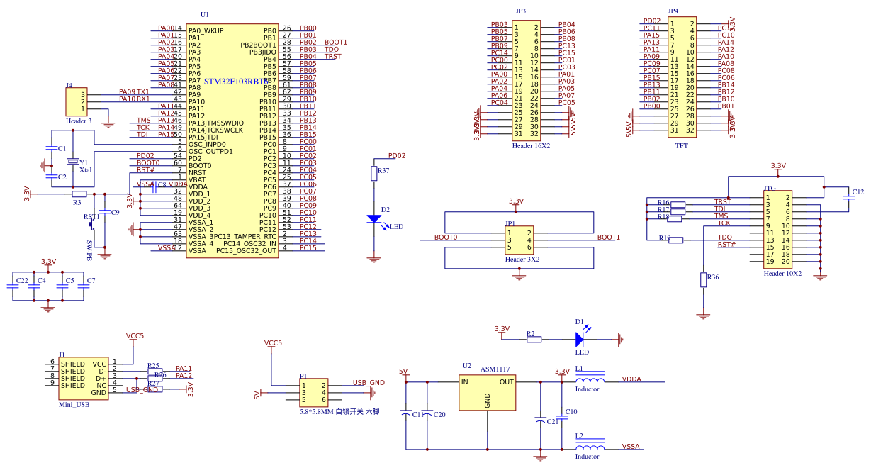 STM32F103 最小系统 - EasyEDA open source hardware lab