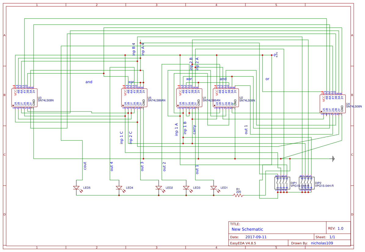 4 bit adder - OSHWLab