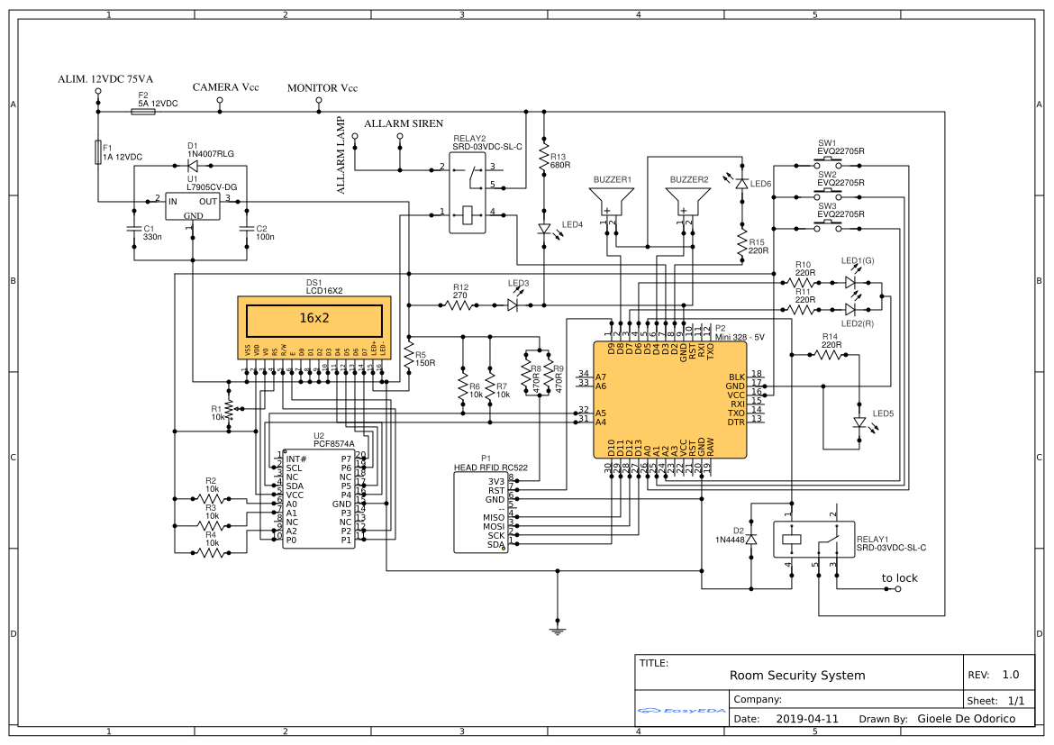 Room Security System - Platform for creating and sharing projects - OSHWLab