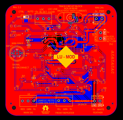 LU-MOD track circuit block box in rear multivolt high current - EasyEDA open source hardware lab