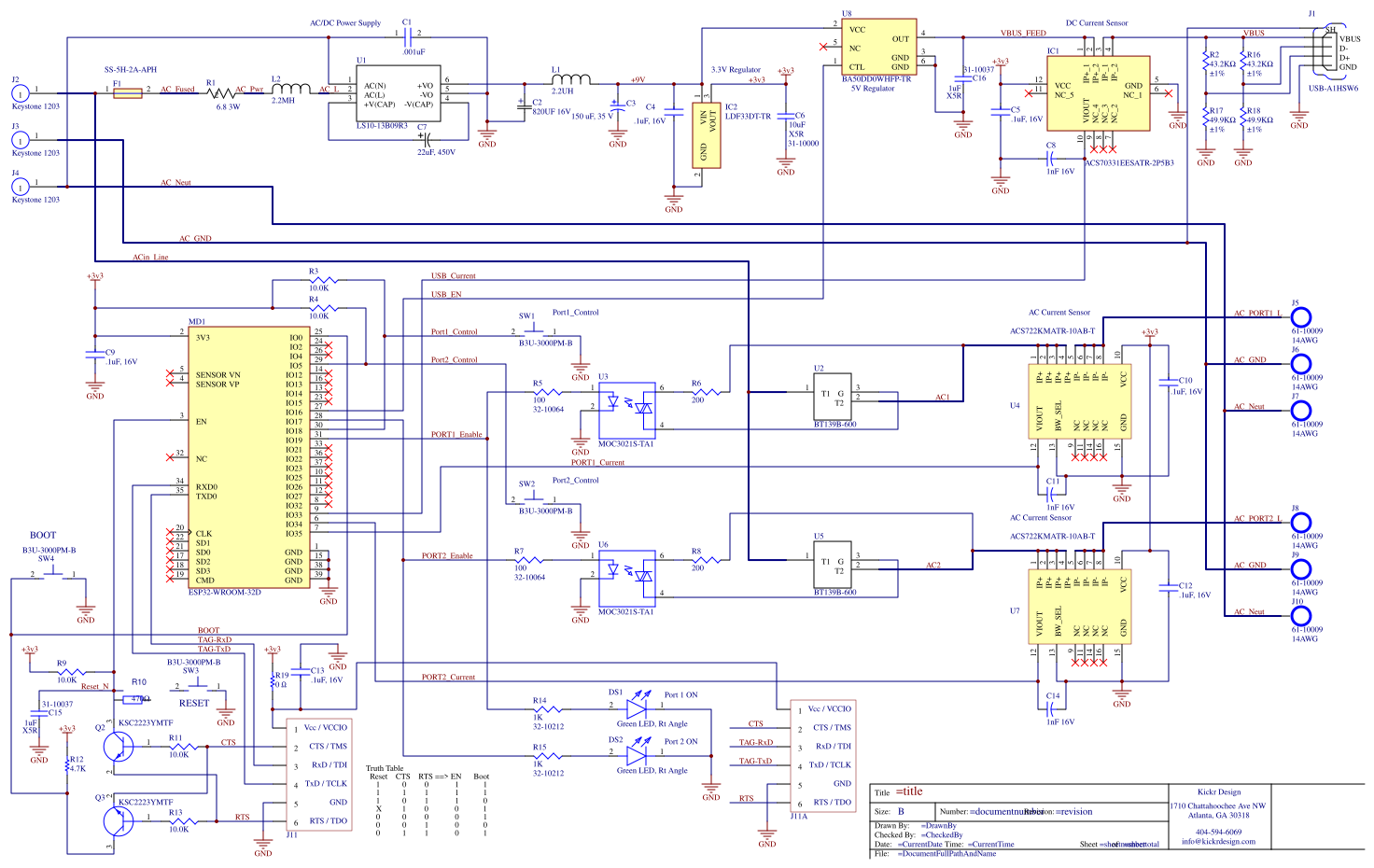 Teak Wing PCB Rev A (Triac) - EasyEDA open source hardware lab