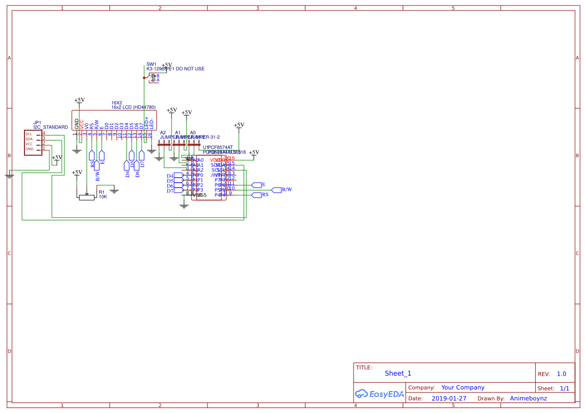 16x2 to I2C - OSHWLab