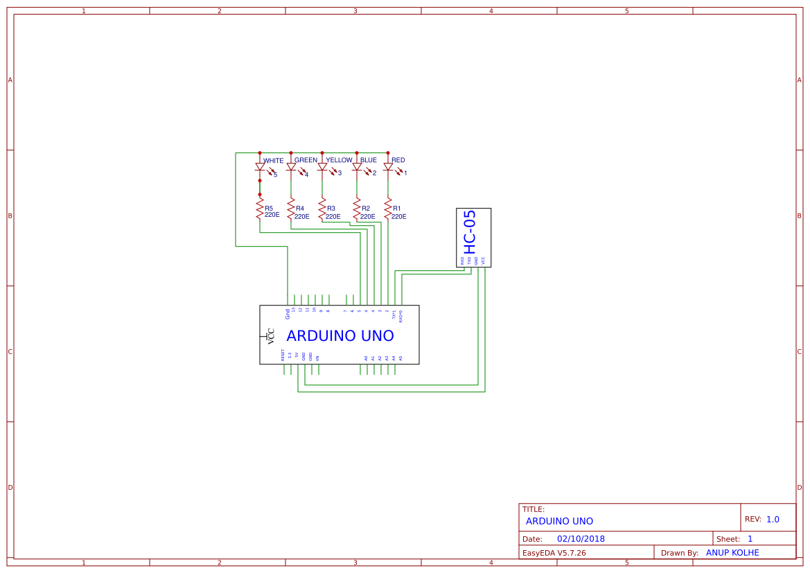 Arduino UNO LED Voice Control ANUP - EasyEDA open source hardware lab