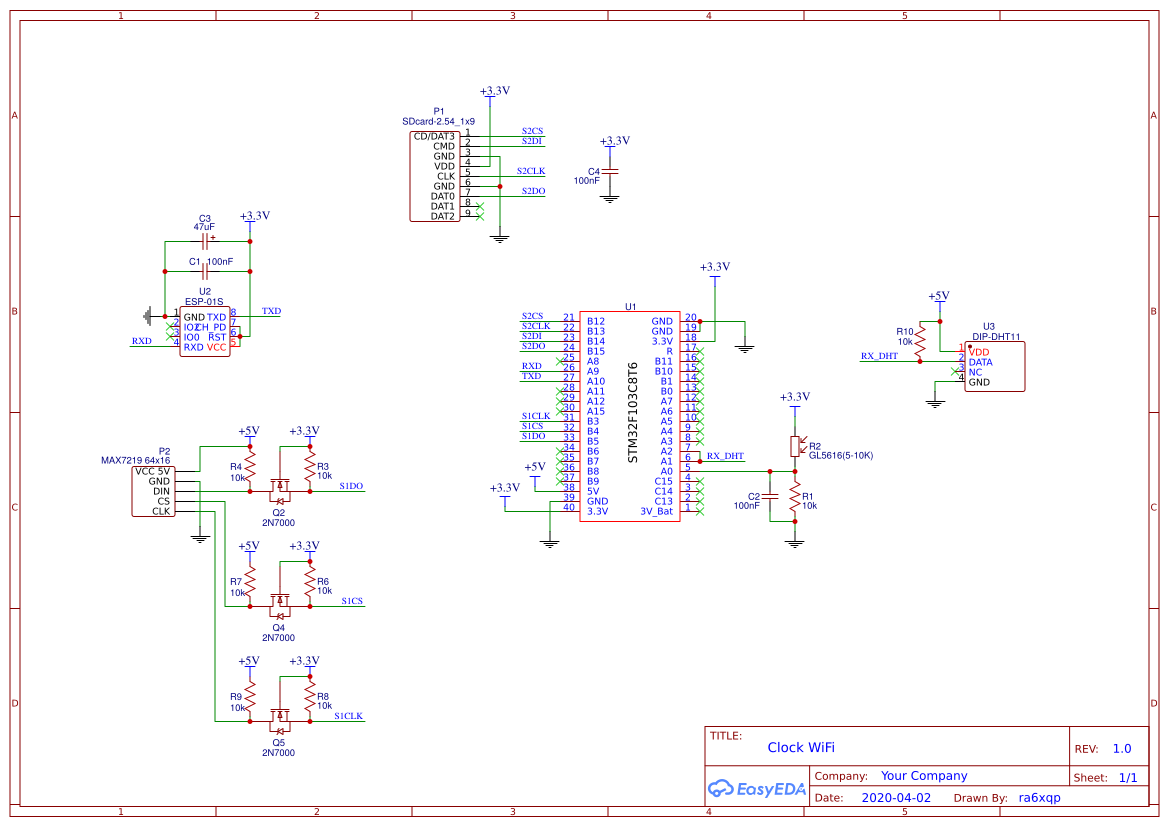 Clock_WiFi - EasyEDA open source hardware lab