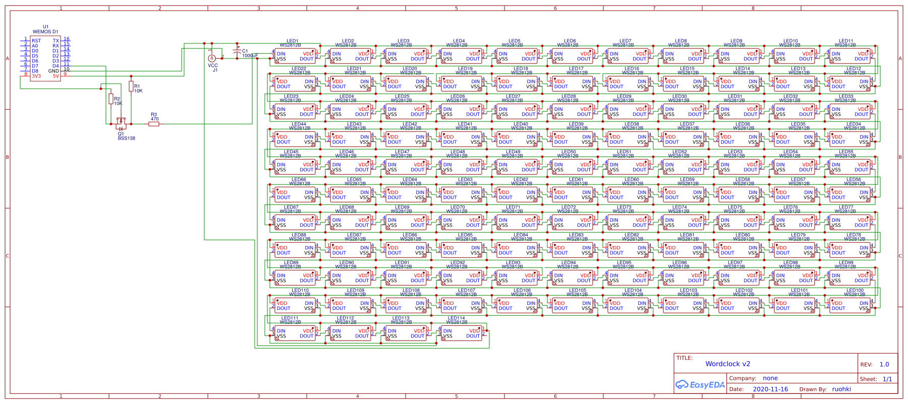 Wordclock v2 - Platform for creating and sharing projects - OSHWLab
