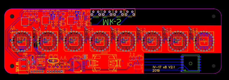 VFD Clock IV-17 x8 copy - EasyEDA open source hardware lab