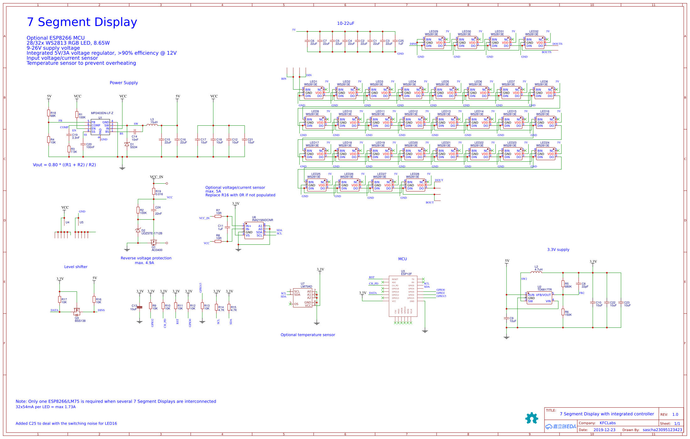 IoT_WiFi_7Segment - EasyEDA open source hardware lab