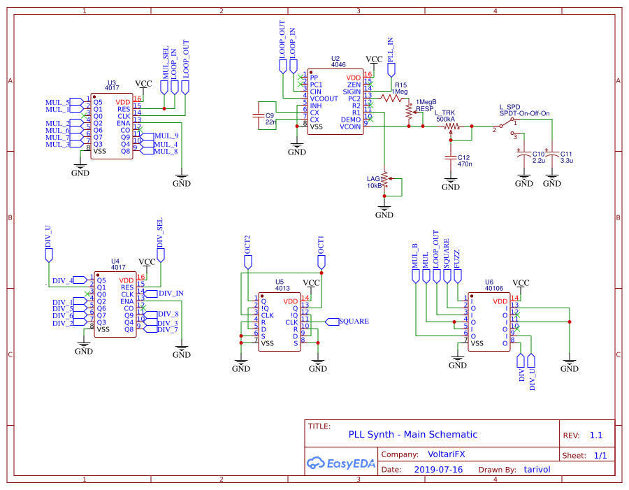 Phase-Locked Loop synth - EasyEDA open source hardware lab