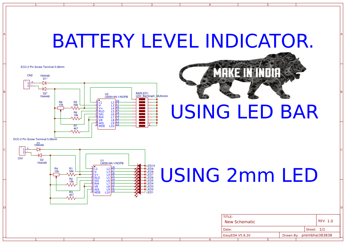 battery level idicator LM3914 - EasyEDA open source hardware lab