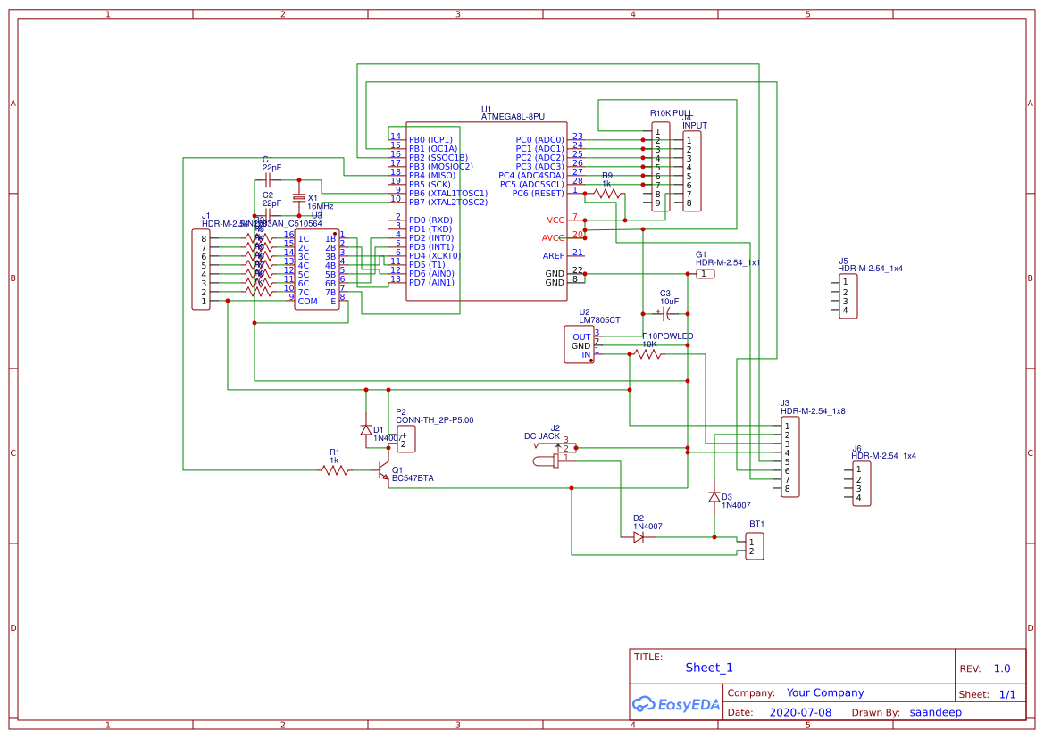 WATER TANK PRODUCT ATmega8 - EasyEDA open source hardware lab