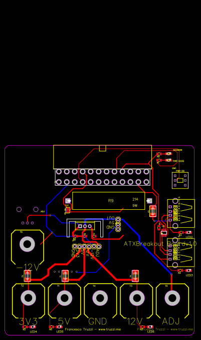 truzzi ATX PSU Breakout Mini V1.0 - EasyEDA open source hardware lab