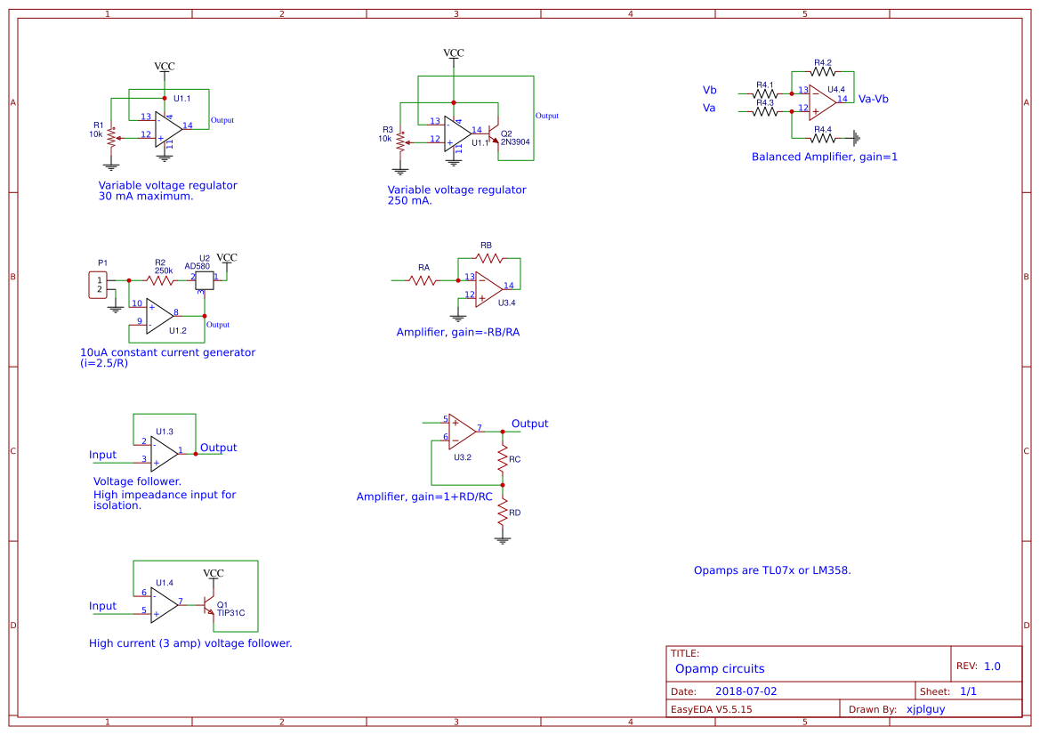 OP Amp circuits - EasyEDA open source hardware lab