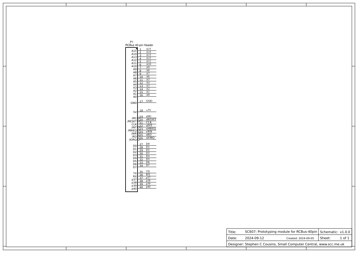 SC607 v1.0 Prototype module for RCBus-40pin - OSHWLab