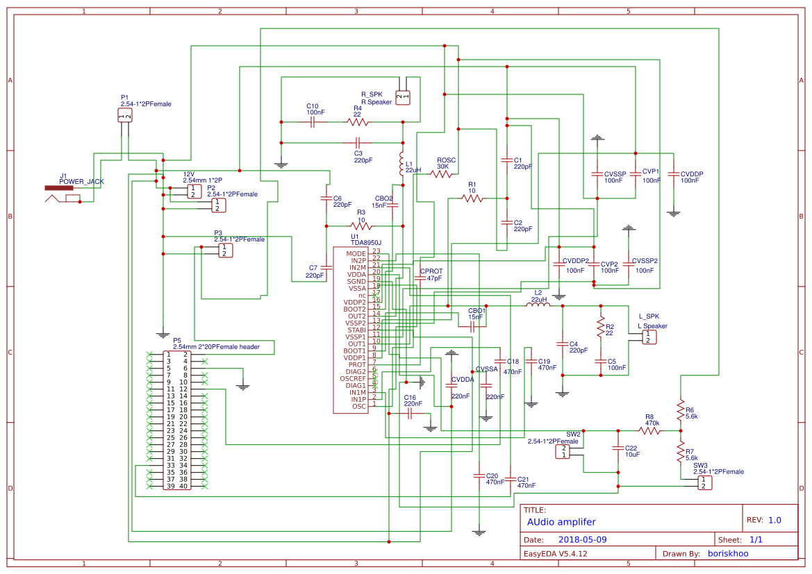 Audio amp TDA8950J - OSHWLab