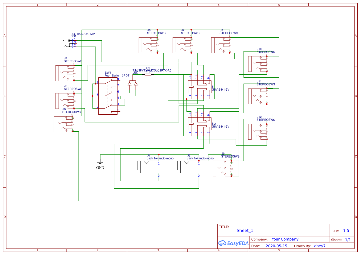 Pedal Selector - EasyEDA open source hardware lab