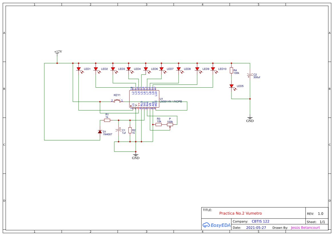 practica no.2 vumetro - Platform for creating and sharing projects - OSHWLab