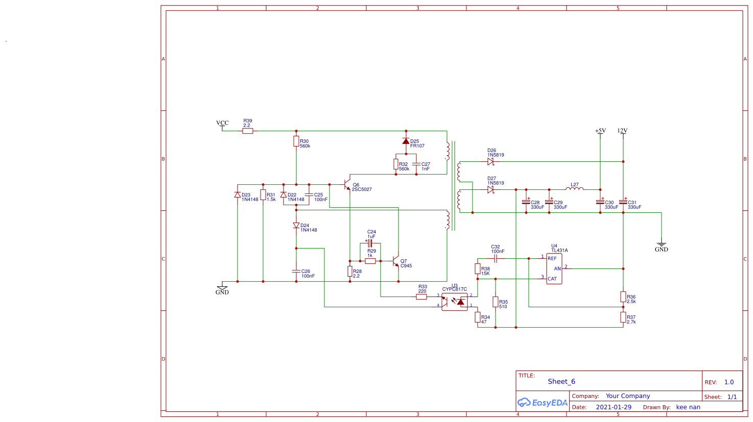 flyback smps(s) - EasyEDA open source hardware lab