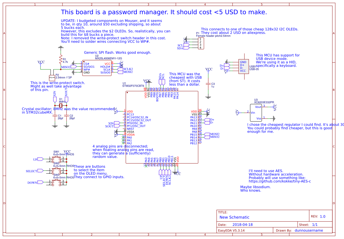 4 dollar hardware password manager - EasyEDA open source hardware lab