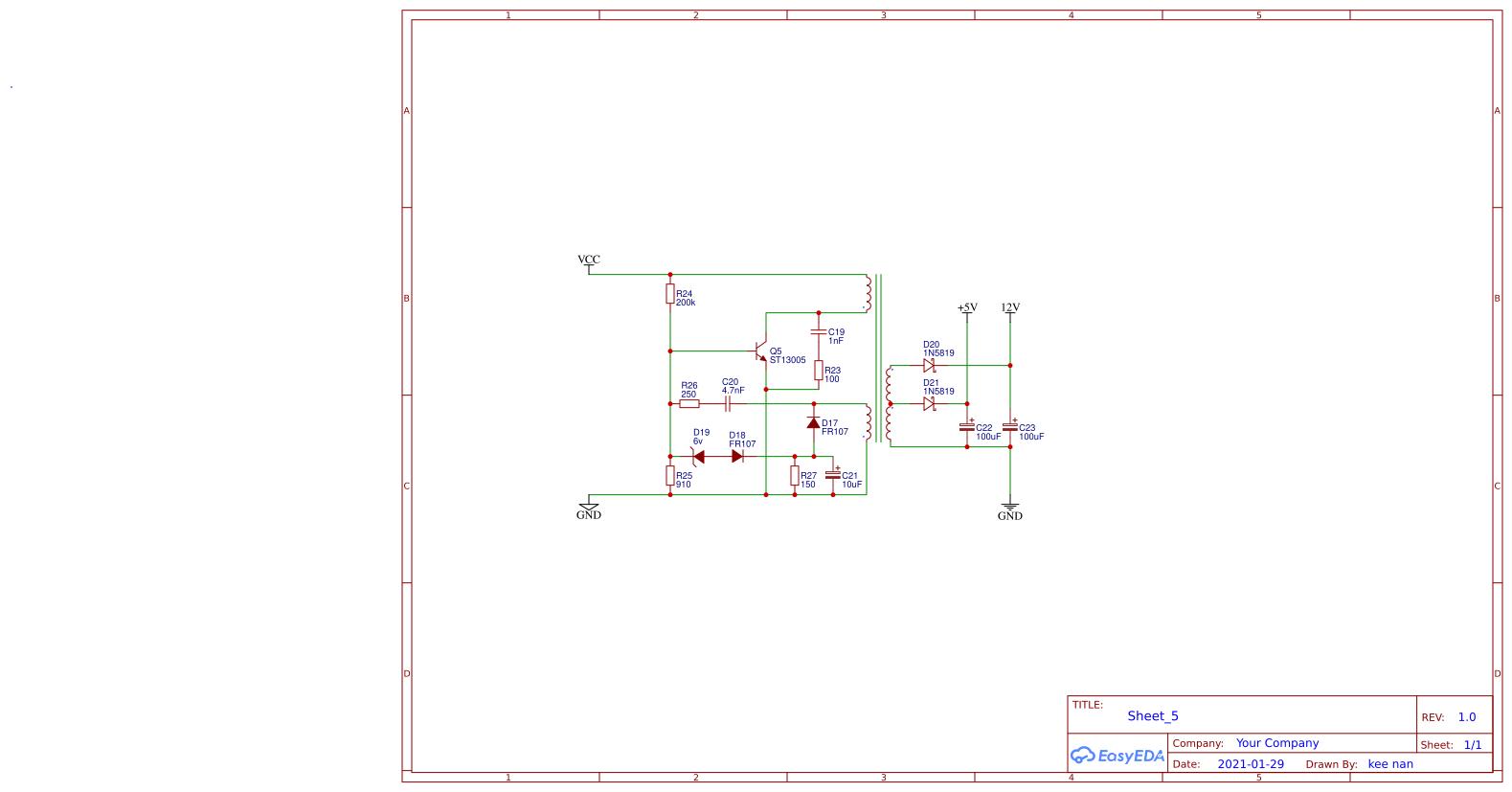 flyback smps(s) - EasyEDA open source hardware lab