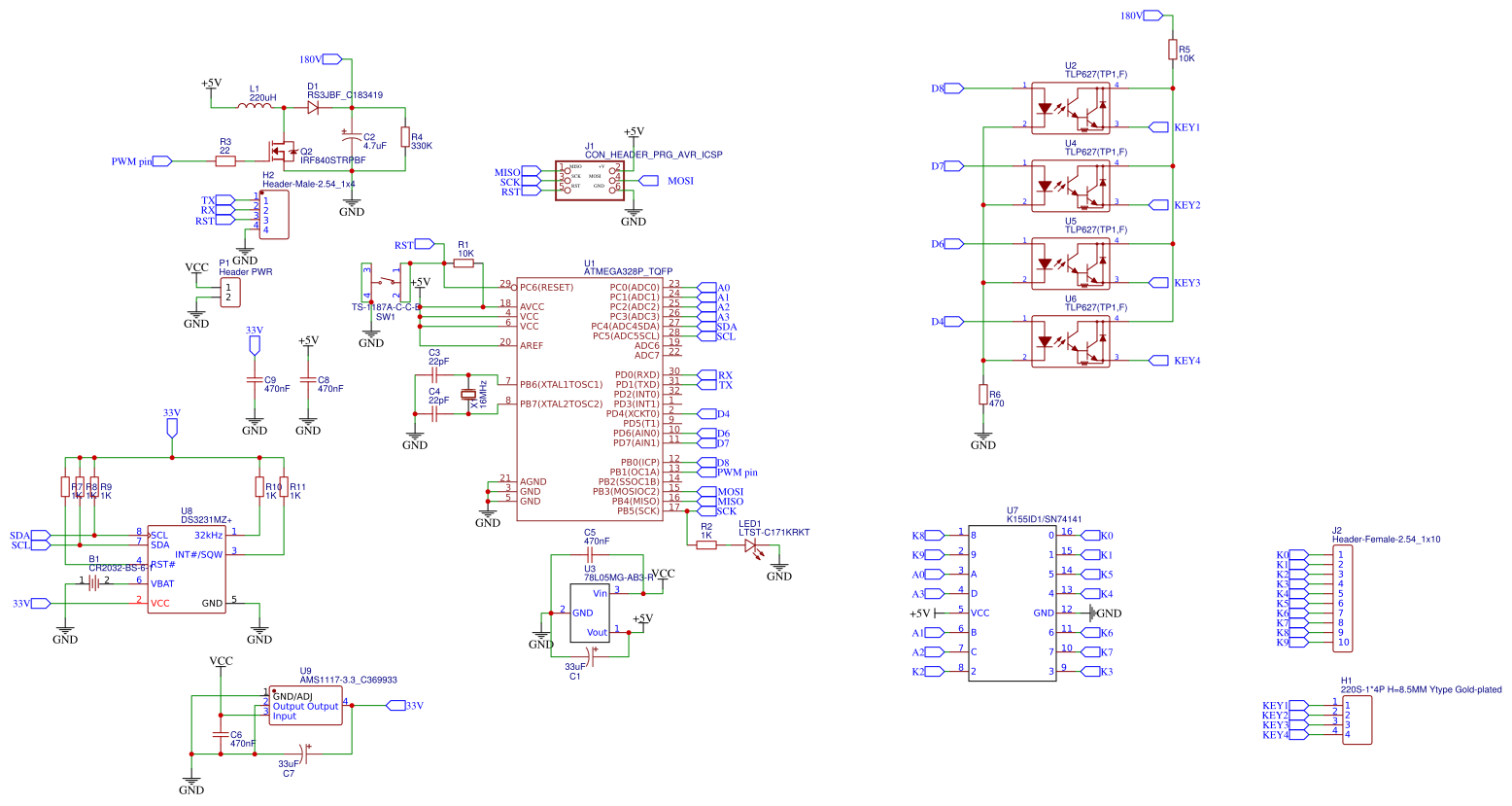 Nixie clock - EasyEDA open source hardware lab