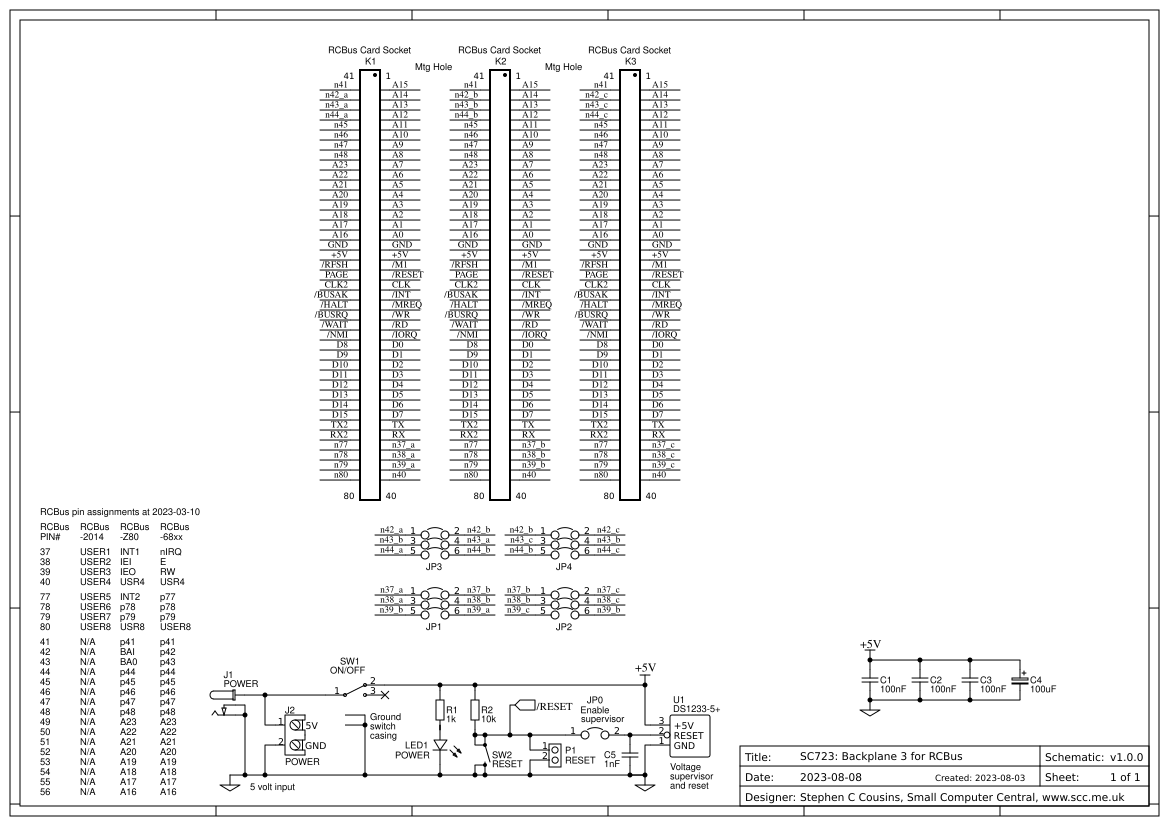 SC723 v1.0 Backplane 3 - OSHWLab