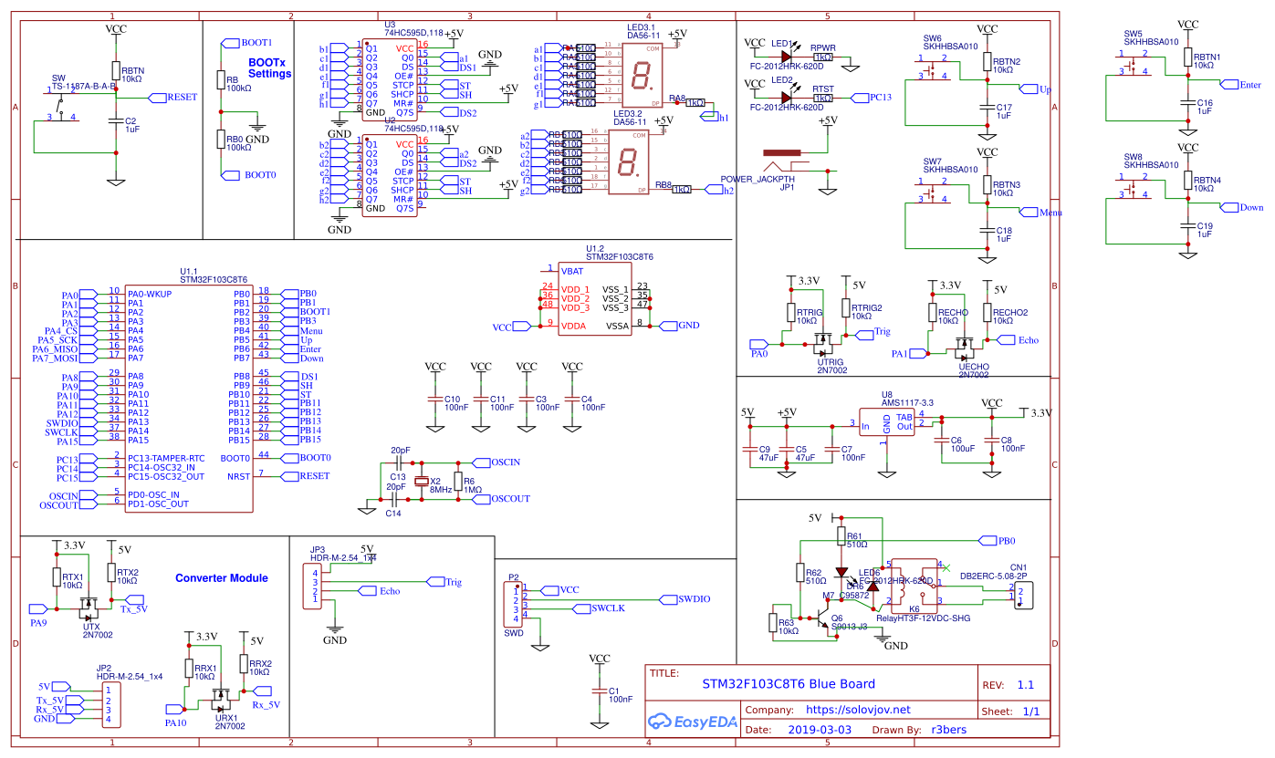 Sonar with stm32 - OSHWLab